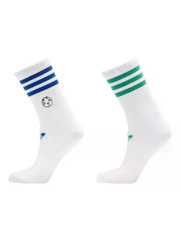 Adidas Stripe-detail Football Socks Pack Of Two - White