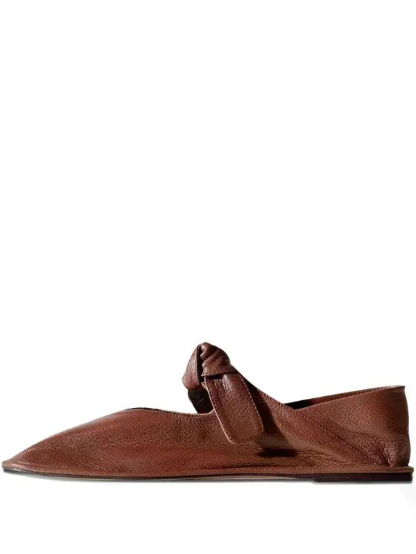 Hereu Llasada Knot-detail Ballet Flats - Brown