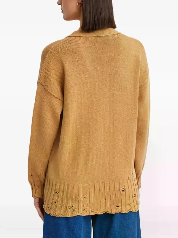 Marni Button Distressed Cardigan