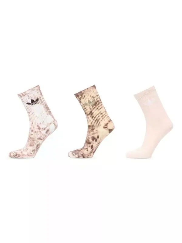 Adidas Tie-dye Crew Socks Pack Of Three - Neutrals