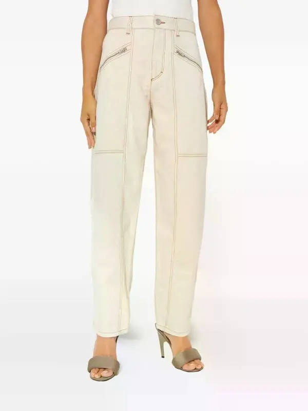 Isabel Marant Étoile Fanny Zip-pocket Jeans - Neutrals