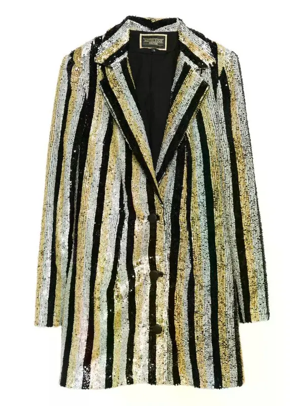 MITILIANE COUTURE Striped Sequined Tuxedo Coat