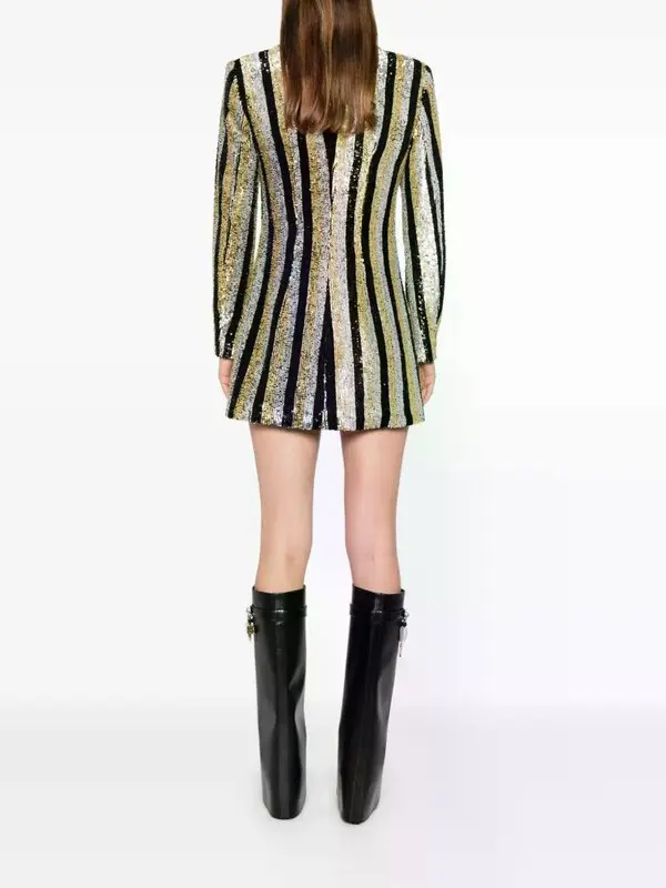 MITILIANE COUTURE Striped Sequined Tuxedo Coat