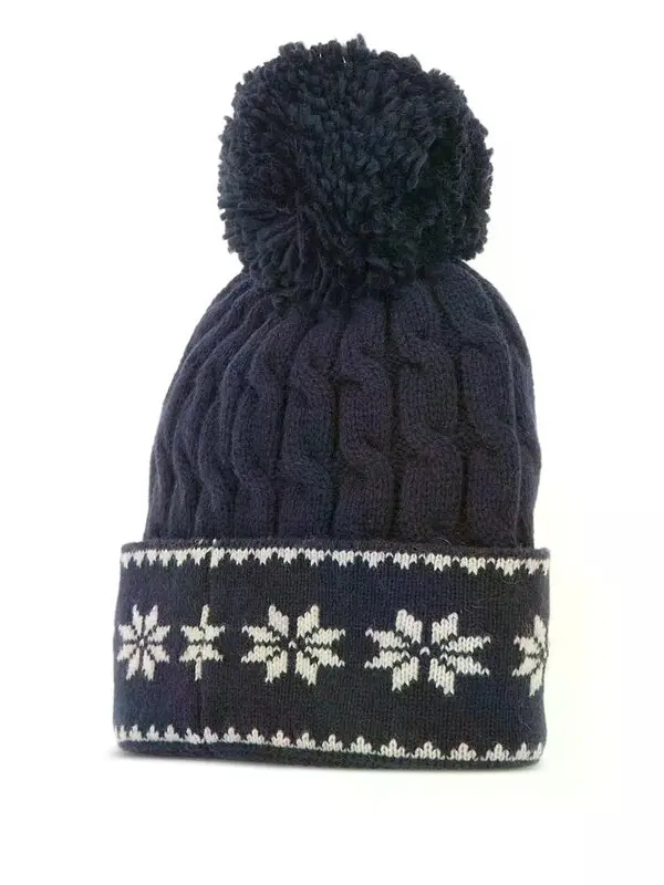 MC2 SAINT BARTH Cable-knit Pompom Beanie - Blue