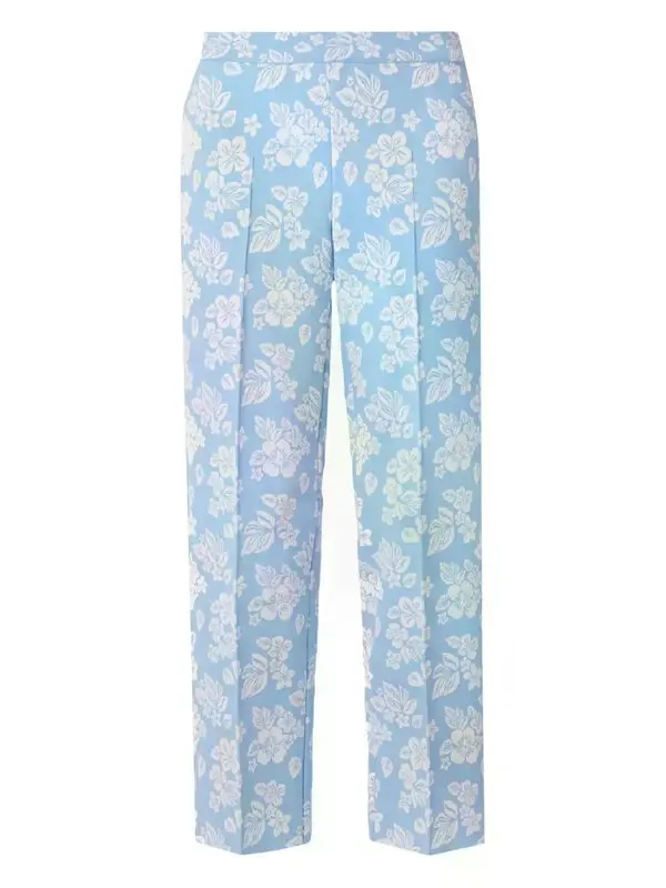 HIGH SPORT Floral Jacquard Trousers - Blue