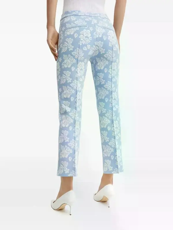 HIGH SPORT Floral Jacquard Trousers - Blue