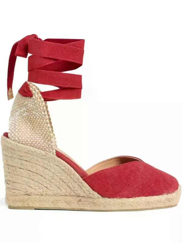 CastaÑer 90mm Chiara Wedge Espadrilles - Red