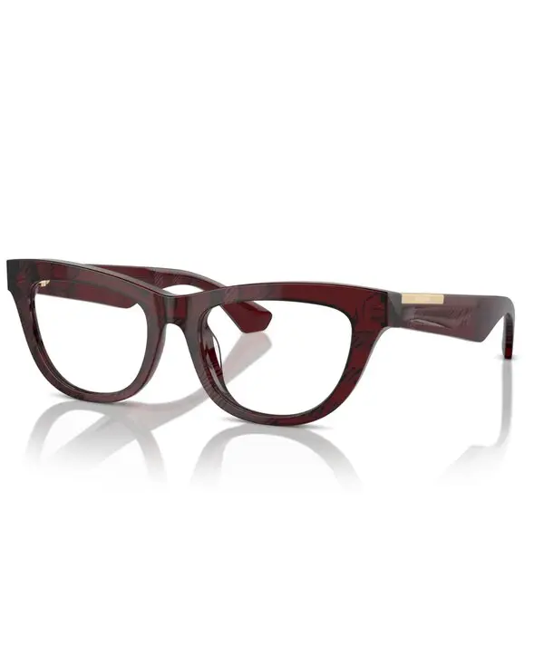 Burberry Rectangle Eyeglasses - Check Red