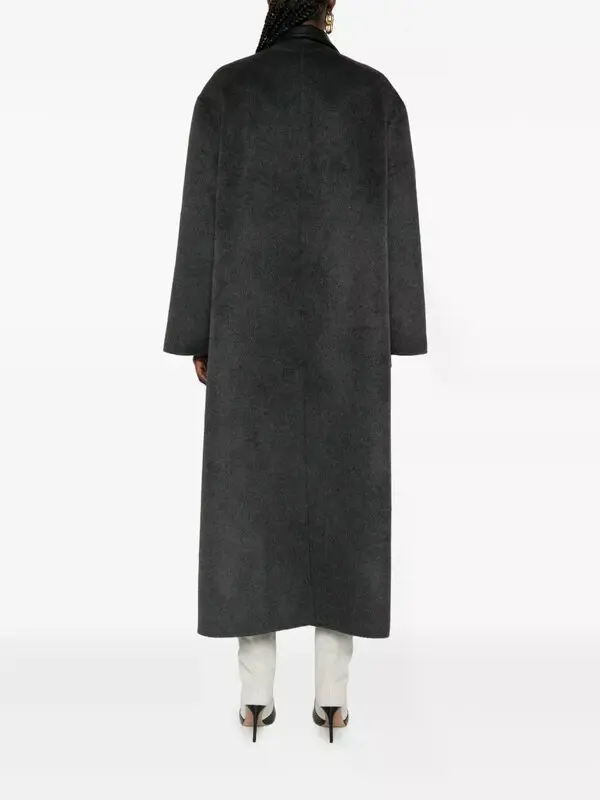 Nanushka Leather-collar Wool Coat