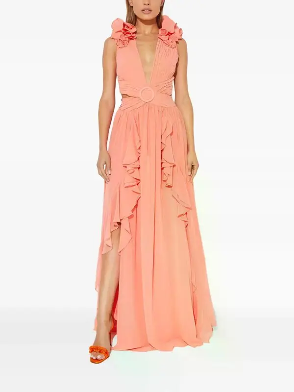 PatBO Ruffled-hem Maxi Dress