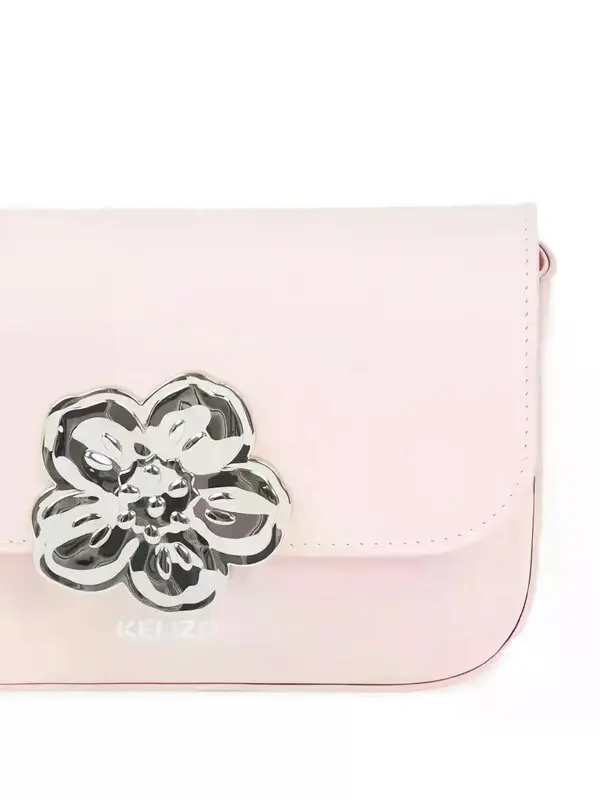 Kenzo Leather Crossbody Bag With Flower Appliqu