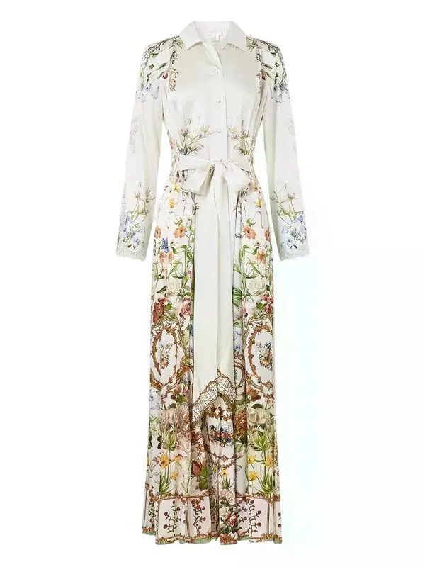 Camilla Floral-print Lace-detail Maxi Dress - White