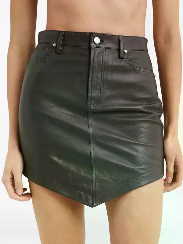 Alexandre Vauthier Asymmetric Leather Mini Skirt