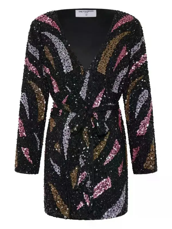 ONETEASPOON Delusion Sequin Wrap Dress