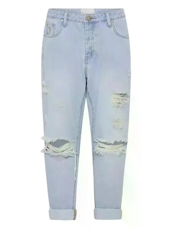 ONETEASPOON Distressed Five-pocket Jeans