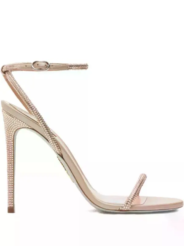 Rene Caovilla 105mm Ellabrita Crystal-embellished Stiletto Heel Sandals - Neutrals
