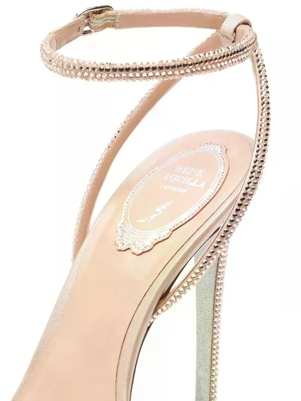 Rene Caovilla 105mm Ellabrita Crystal-embellished Stiletto Heel Sandals - Neutrals
