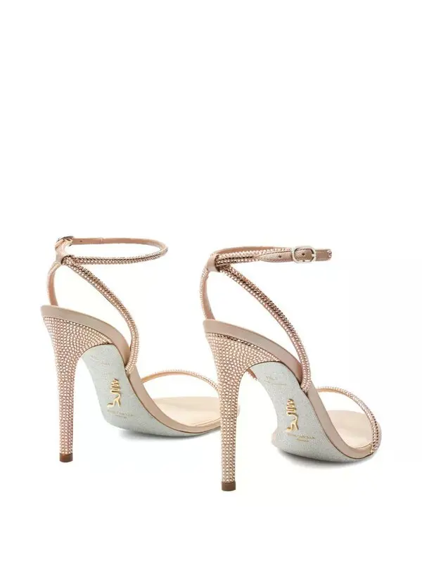 Rene Caovilla 105mm Ellabrita Crystal-embellished Stiletto Heel Sandals - Neutrals