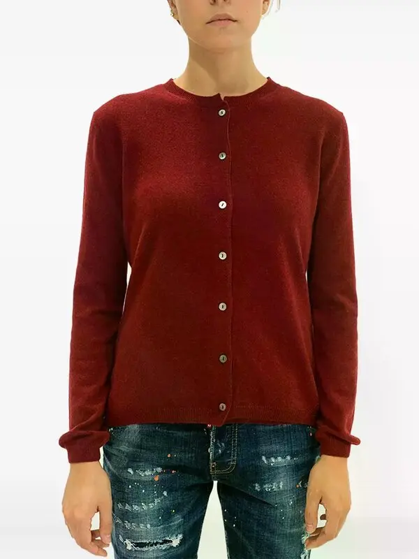 LA ROSE Button-front Cashmere Cardigan - Red