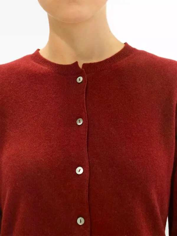 LA ROSE Button-front Cashmere Cardigan - Red