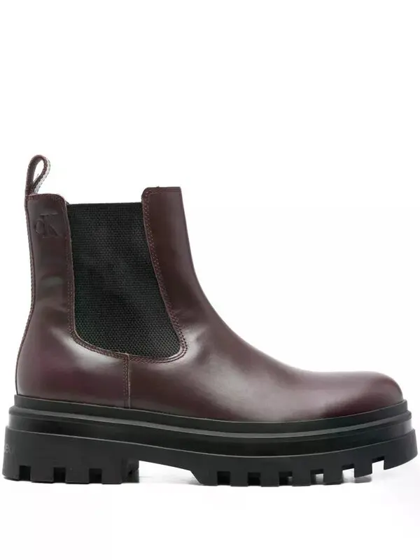 Calvin Klein Lugged Chelsea Boots - Brown