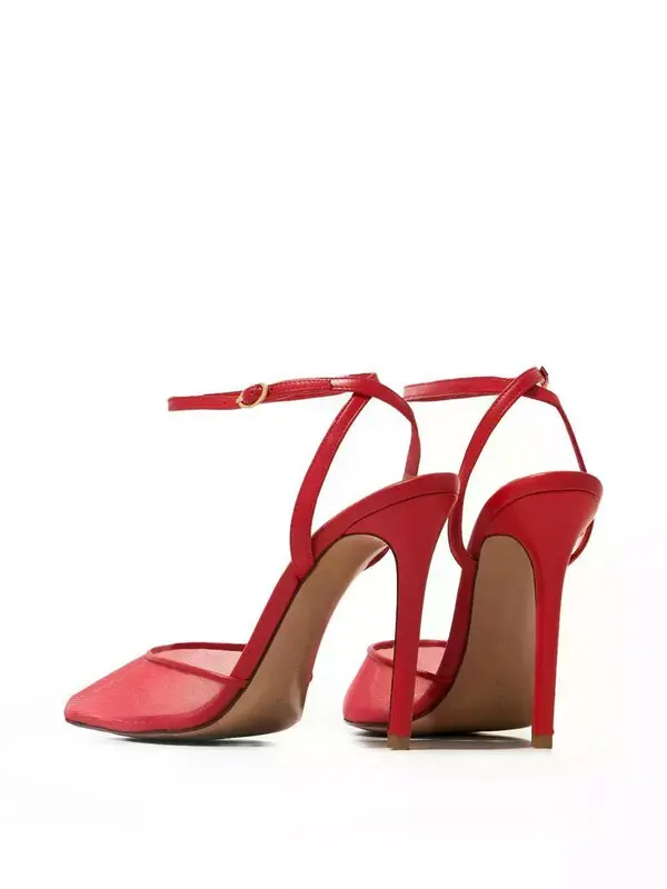 ANDREA WAZEN 105mm Denver Ankle-strap Pumps - Red
