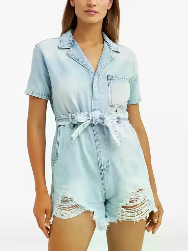 ONETEASPOON Frayed Belted Playsuit