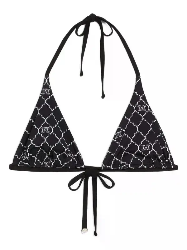 Max Mara Amedea Monogram-print Bikini Top