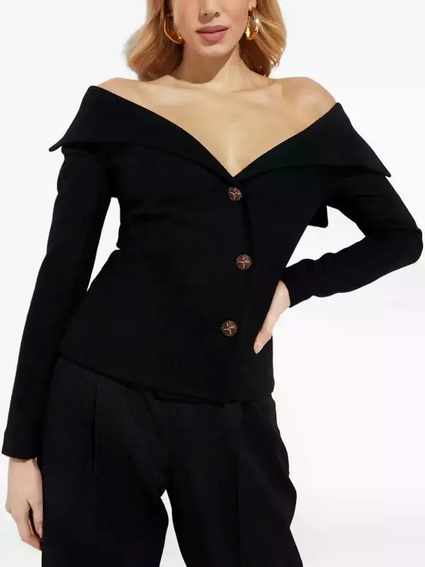Marianna Senchina Off-shoulder Buttoned Top