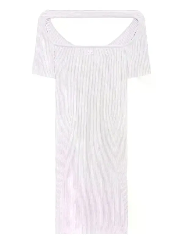 COURREGES Embroidered Ribbed Mini Dress