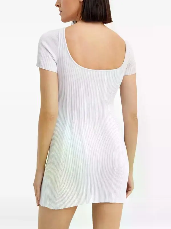 COURREGES Embroidered Ribbed Mini Dress