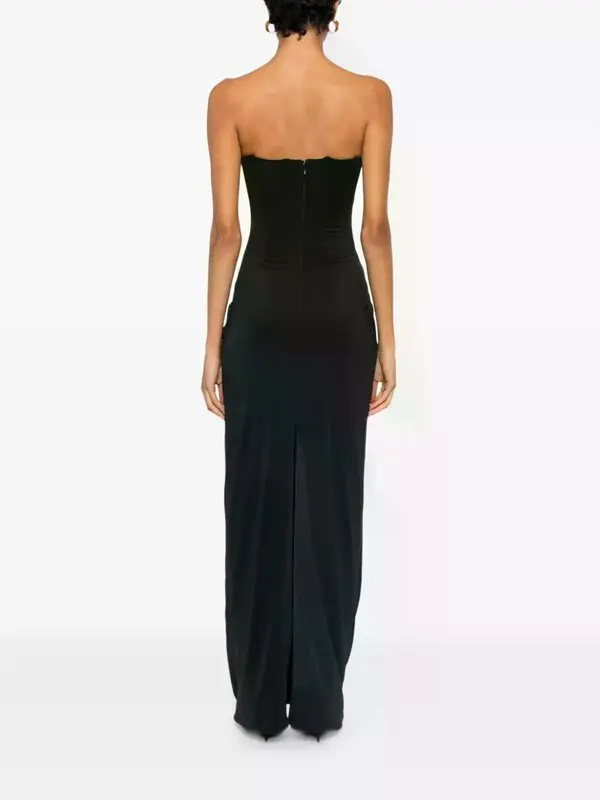 MITILIANE COUTURE Embossed Leather Strapless Dress