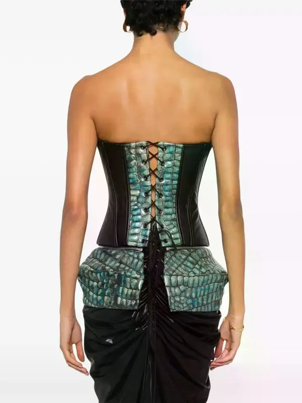 MITILIANE COUTURE Croc-effect Sleeveless Top - Black