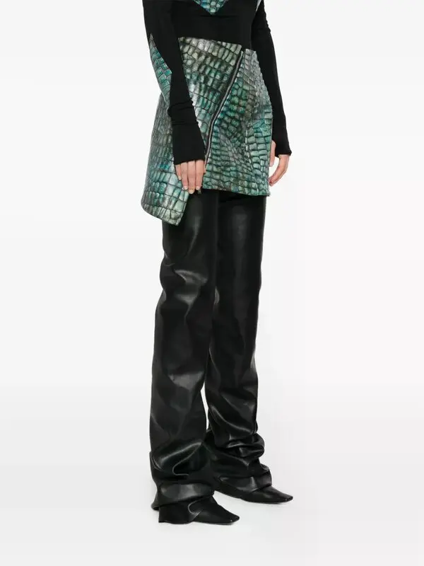 MITILIANE COUTURE Embossed Croc Effect Leather Skirt