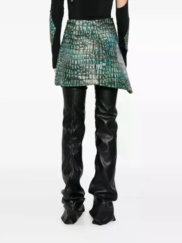 MITILIANE COUTURE Embossed Croc Effect Leather Skirt