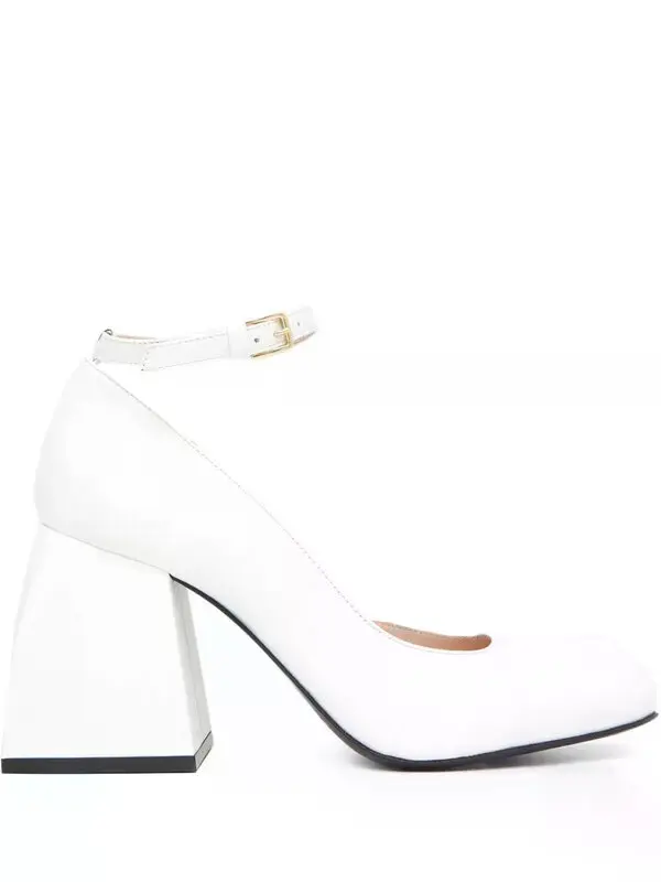 NODALETO 85mm Bulla Pia Ankle-strap Pumps - White