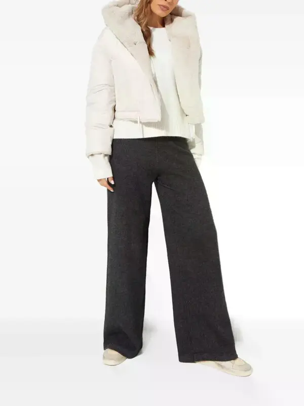YVES SALOMON Buttoned Wide-leg Trousers - Grey