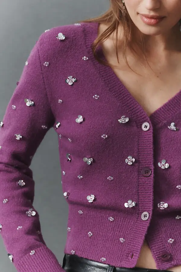 Endless Rose Sequin-embellished Cardigan Sweater