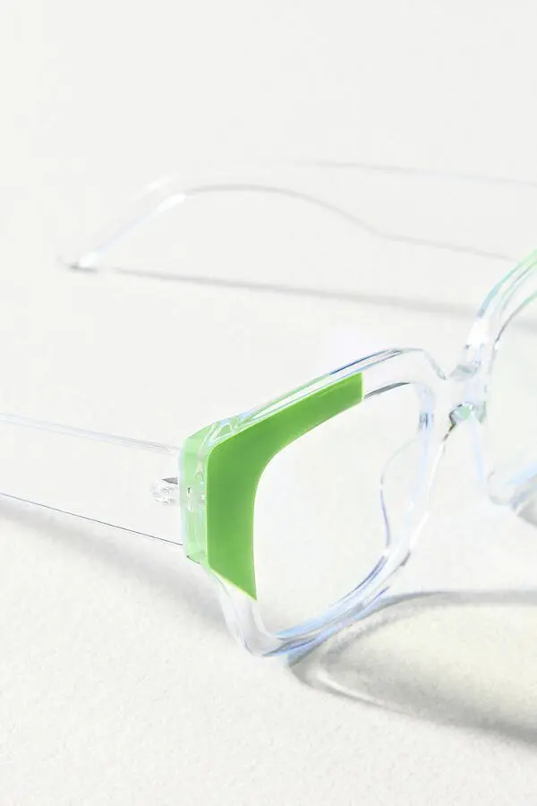 EYEKING Colorblock Square Readers - Neon Green