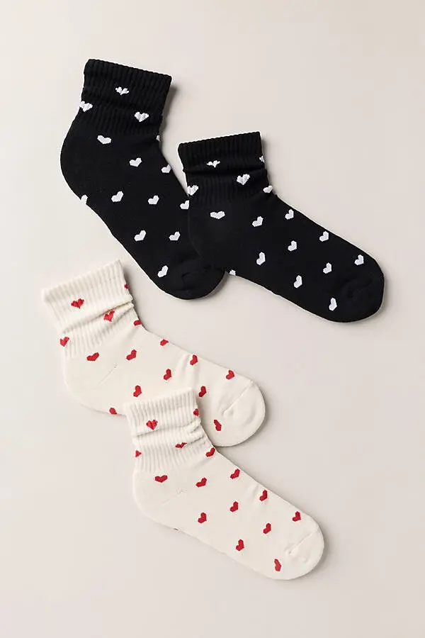DAILY PRACTICE BY ANTHROPOLOGIE Icon Socks, Set Of 2 - Hearts