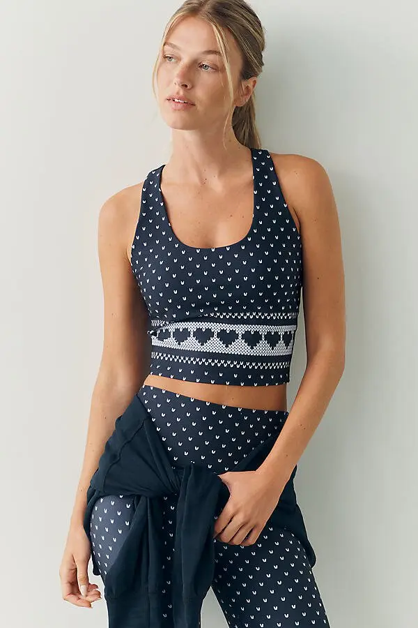 Beach Riot Yara Crop Top - Black Pattern
