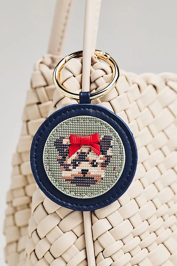 Anthropologie Needlepoint Dog Bag Charm - Yorkie