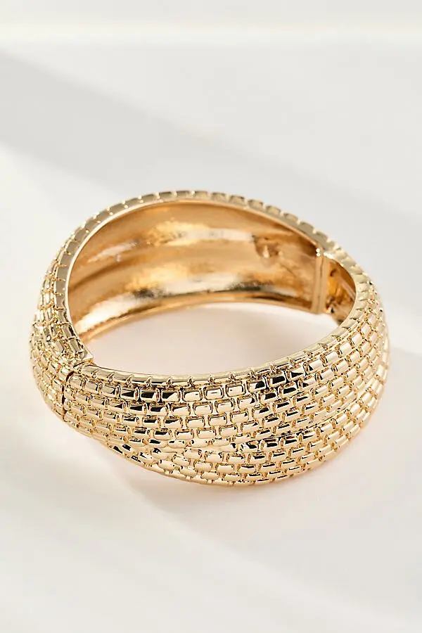 Anthropologie Textured Bangle Bracelet - Gold