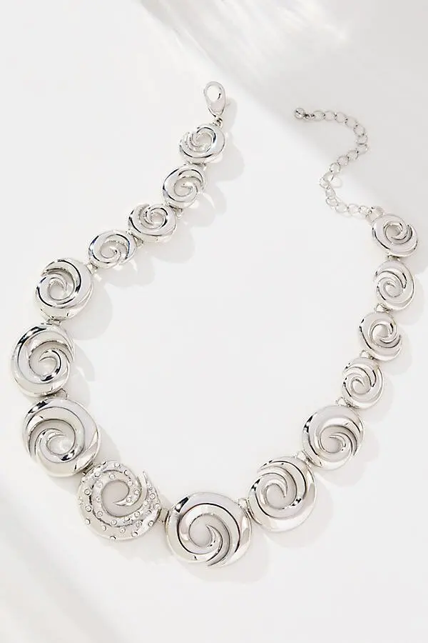 Anthropologie Swirl Chain Necklace - Silver