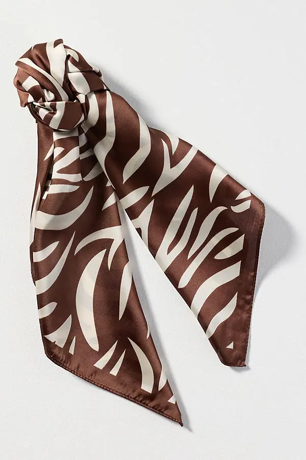 Anthropologie Scarf Hair Claw Clip - Brown Zebra