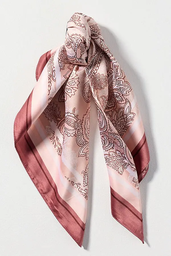 Anthropologie Scarf Hair Claw Clip - Red Paisley