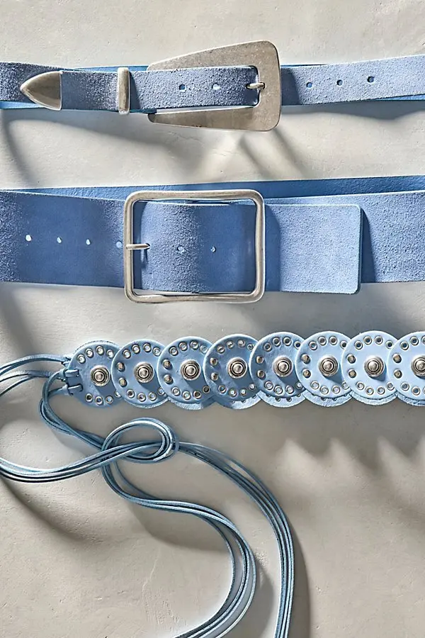 Free People Patcha Suede Belt - Cornflower