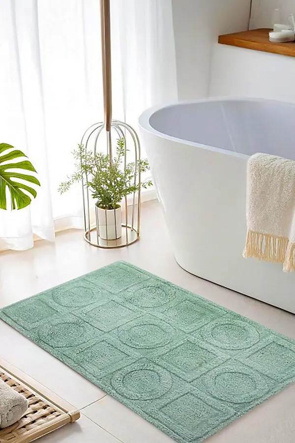 GAURI KOHLI Almaty Bath Mat - Greyed Olive