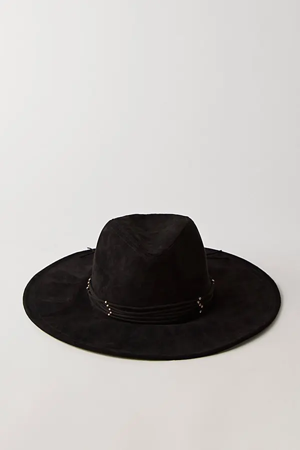 NWT Anthropologie Black Faux Suede  Floppy Fedora  Hat Anthropologie Fedora Hats for Women for sale | eBay main image 2