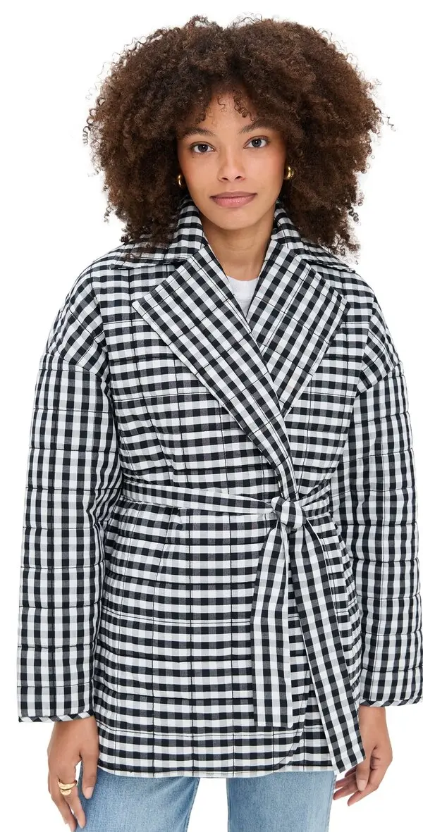 Playa Lucila Gingham Quilted Jacket
